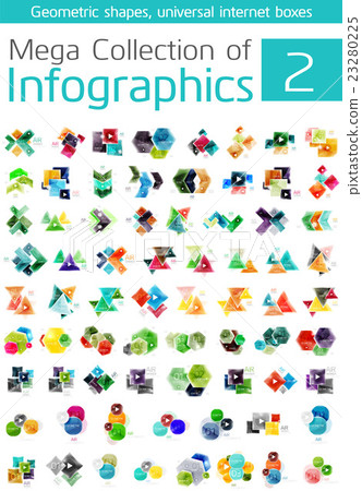 Mega collection of geometric shape infographics - Stock Illustration ...
