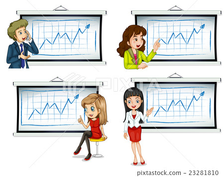 Business people presenting graphs - Stock Illustration [23281810] - PIXTA