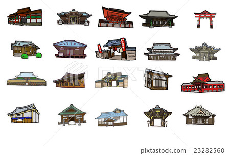 Shinto shrine icon of Kyoto, Nara icon - Stock Illustration [23282560 ...