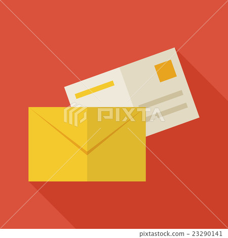 Business Office Mail Envelope with long Shadow - Stock Illustration ...