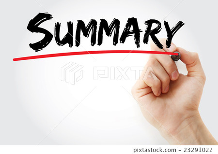 Hand writing Summary with red marker-照片素材（圖片） [23291022] - PIXTA圖庫