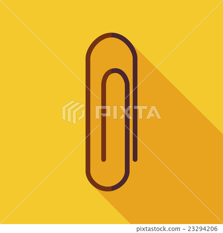 Flat Paper Clip Illustration with long Shadow - Stock Illustration ...