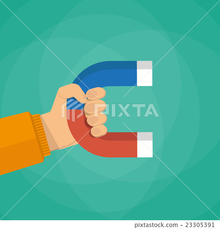 human hand with magnet - Stock Illustration [23305391] - PIXTA