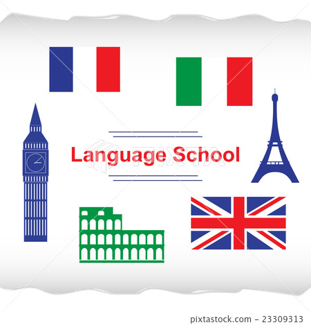 Language school poster, banner - Stock Illustration [23309313] - PIXTA