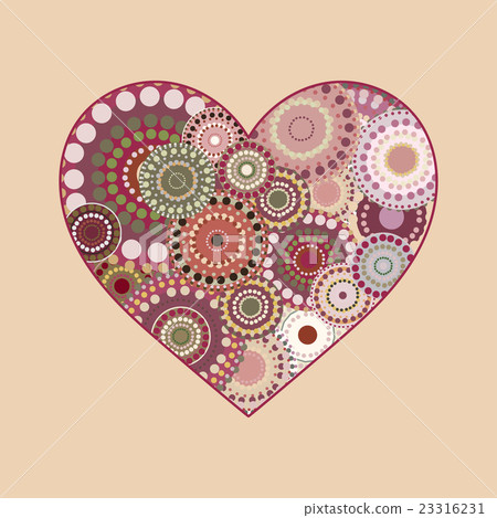 Vector vintage heart greeting card. - Stock Illustration [23316231] - PIXTA