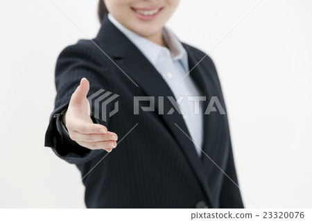 Business woman who hands out hands - Stock Photo [23320076] - PIXTA