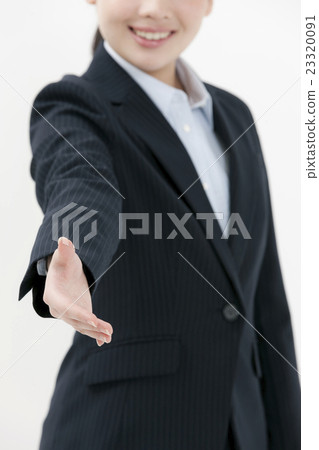 Business woman who hands out hands - Stock Photo [23320091] - PIXTA