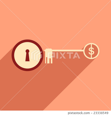 Modern flat icon with shadow key money - Stock Illustration [23338549 ...