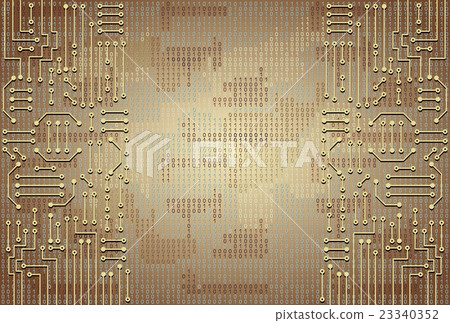 Electronic circuit and binary code - Stock Illustration [23340352] - PIXTA