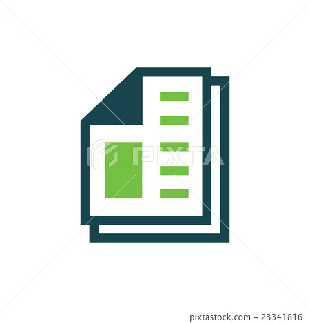 paper icon and Logo vector green, blue color - Stock Illustration ...