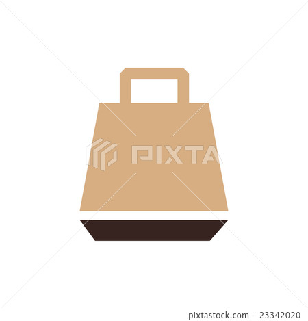paper bag icon vector brown color - Stock Illustration [23342020] - PIXTA