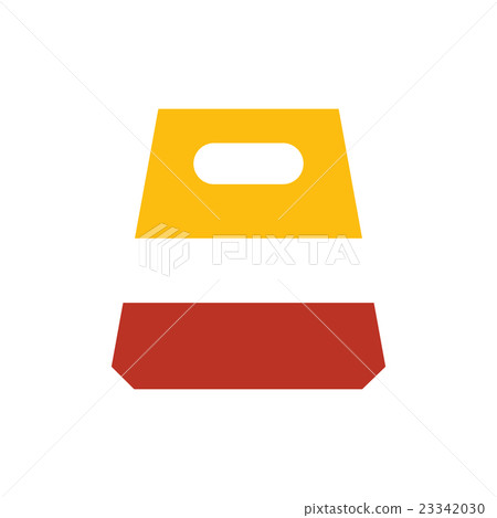 design paper bag icon yellow and red color-插圖素材 [23342030] - PIXTA圖庫