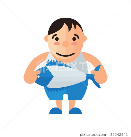 man and fish vector-插圖素材 [23342241] - PIXTA圖庫