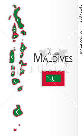 Maldives ( Republic of Maldives ) ( flag and map ) - Stock Illustration ...