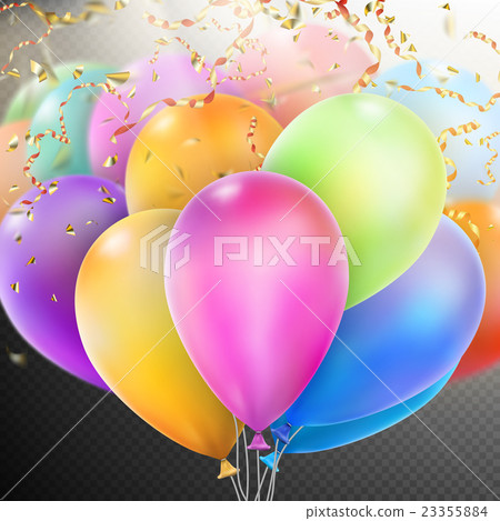 Colorful Balloons with confetti. EPS 10 - Stock Illustration [23355884 ...