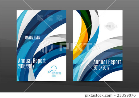 Color waves abstract background geometric A4 - Stock Illustration ...