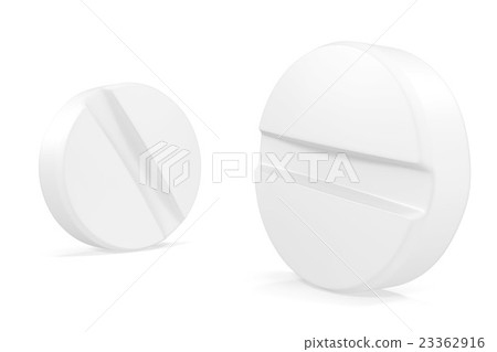 Two pills close-up isolated on white background - Stock Illustration ...