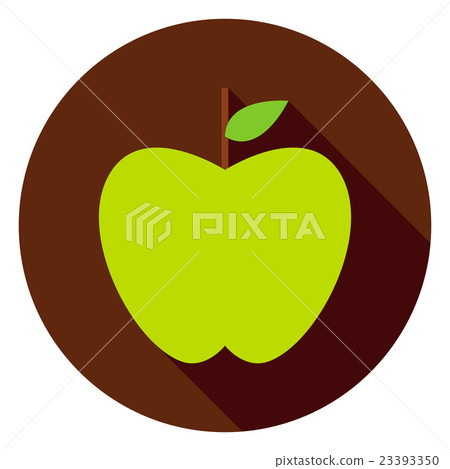 Green Apple Circle Icon - Stock Illustration [23393350] - PIXTA