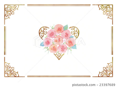 Rose and frame illustration - Stock Illustration [23397689] - PIXTA