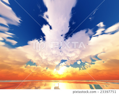Wind and clouds with the sea - Stock Illustration [23397751] - PIXTA