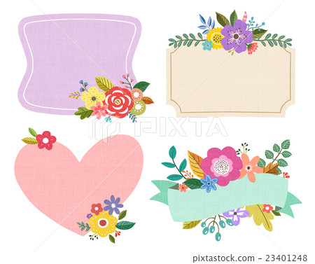 decorations, flower, label - Stock Illustration [23401248] - PIXTA