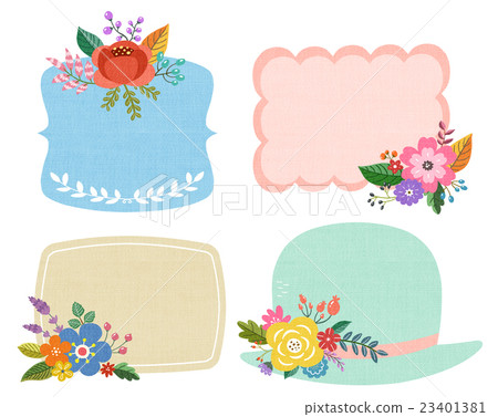 flower, label, illustration - Stock Illustration [23401381] - PIXTA