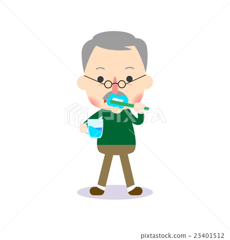 grandfather, man, toothbrush - Stock Illustration [23401512] - PIXTA