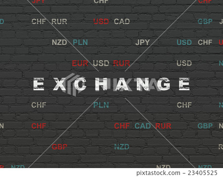 Money concept: Exchange on wall background - Stock Illustration ...