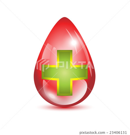 Green cross in a drop - Stock Illustration [23406131] - PIXTA