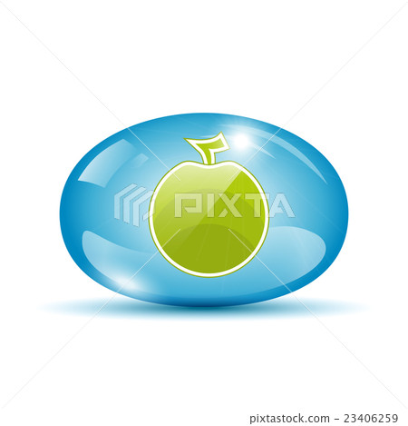Apple icon in a sphere - Stock Illustration [23406259] - PIXTA