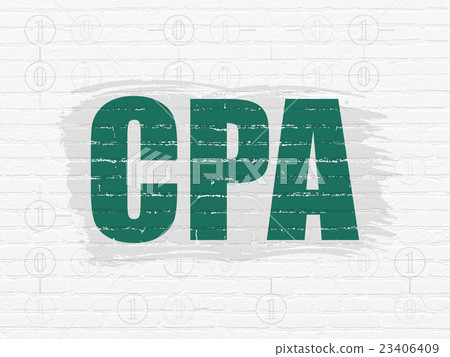 Business concept: CPA on wall background - Stock Illustration [23406409 ...