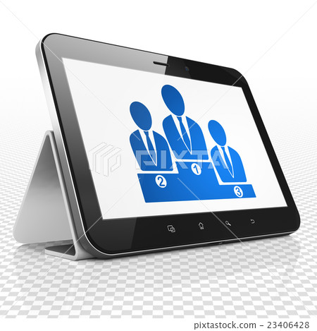 Finance concept: Tablet Computer with Business - Stock Illustration ...