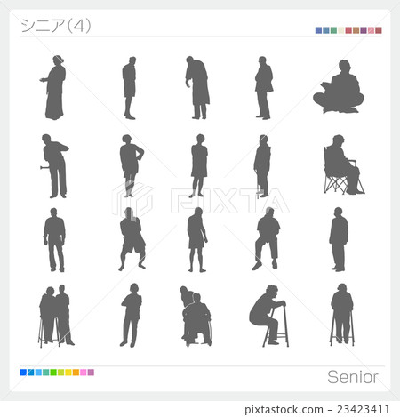 Senior People Silhouette - Stock Illustration [23423411] - PIXTA