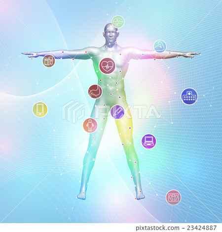 Human body and IoT 3D image illustration - Stock Illustration [23424887 ...