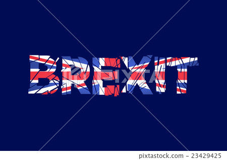 Brexit cracks Text Isolated. United Kingdom exit - Stock Illustration ...