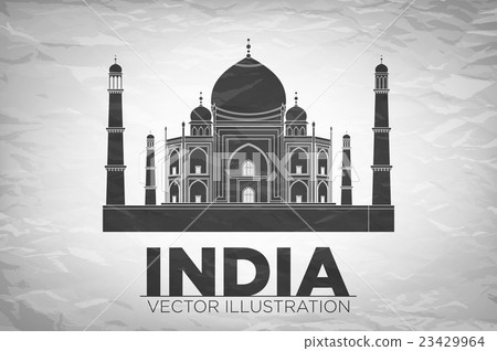 Vector illustration of Taj Mahal an ancient Palace - Stock Illustration ...
