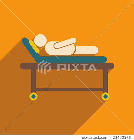 Modern flat icon with long shadow patient in - Stock Illustration ...