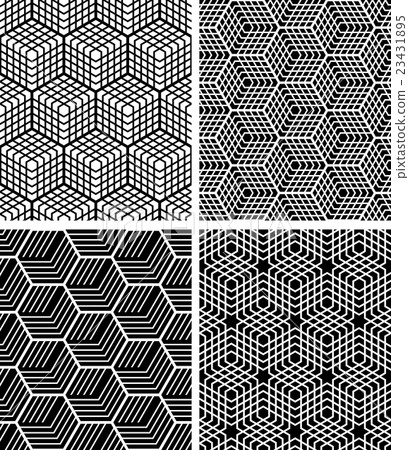 Seamless op art patterns. - Stock Illustration [23431895] - PIXTA