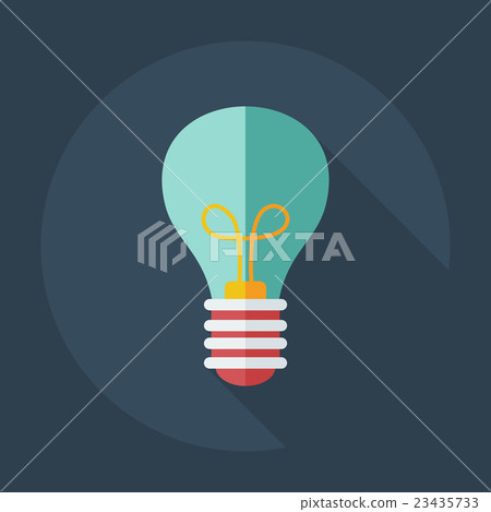 Flat modern design with shadow Icon lightbulb - Stock Illustration ...