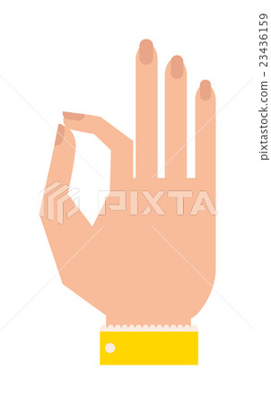 Silhouette hand showing symbol Ok vector - Stock Illustration [23436159 ...