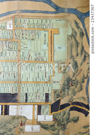 Town split map old map - Stock Illustration [23437367] - PIXTA