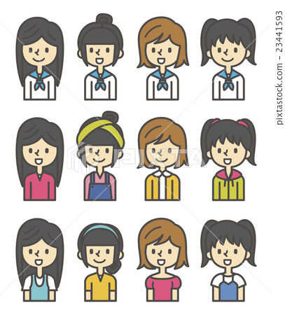 Women's set [Simple character series] - Stock Illustration [23441593 ...