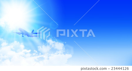 Airplane sky scenery background - Stock Illustration [23444126] - PIXTA