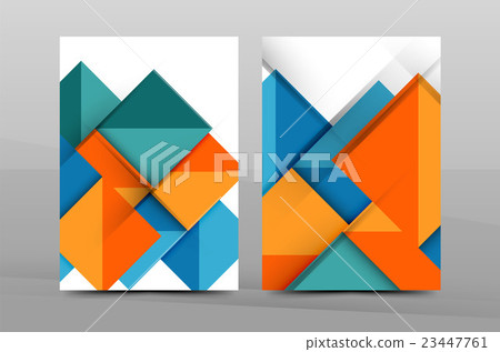 Colorful geometric A4 business print template - Stock Illustration ...