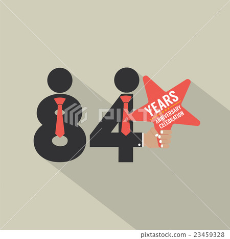 84th Years Anniversary Typography Design Vector. - Stock Illustration ...