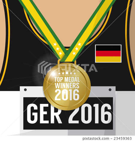 Top Medal Winner 2016 Sport Competition Concept. - Stock Illustration ...