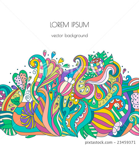 Hand drawn colorful floral design. - Stock Illustration [23459371] - PIXTA