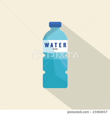 Single Water Plastic Bottle Flat Deign Vector. - Stock Illustration ...