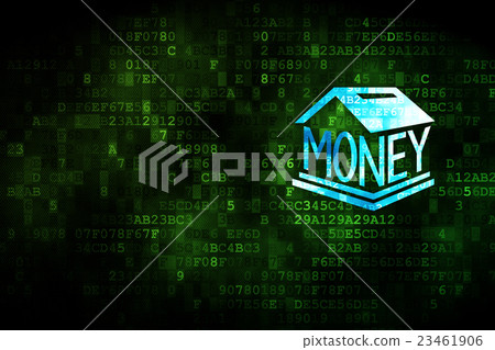 Money concept: Money Box on digital background - Stock Illustration ...