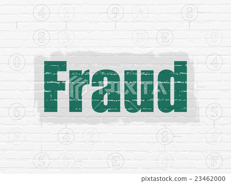 Security concept: Fraud on wall background - Stock Illustration ...